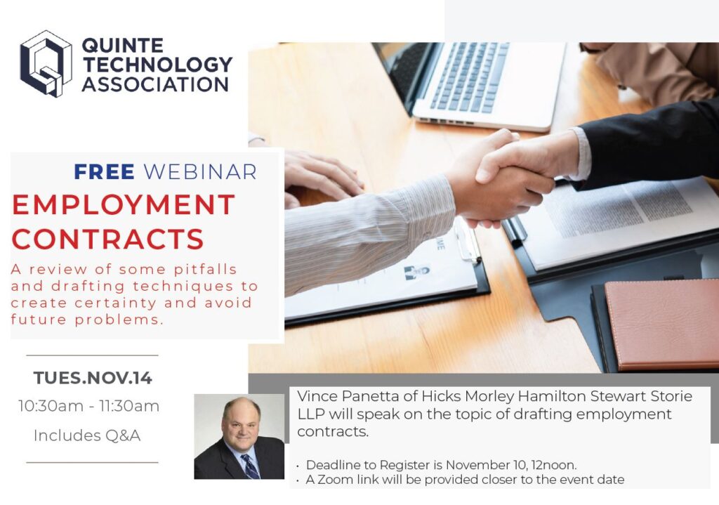 Free Webinar Drafting Employment Contracts Bay Of Quinte Business Centre